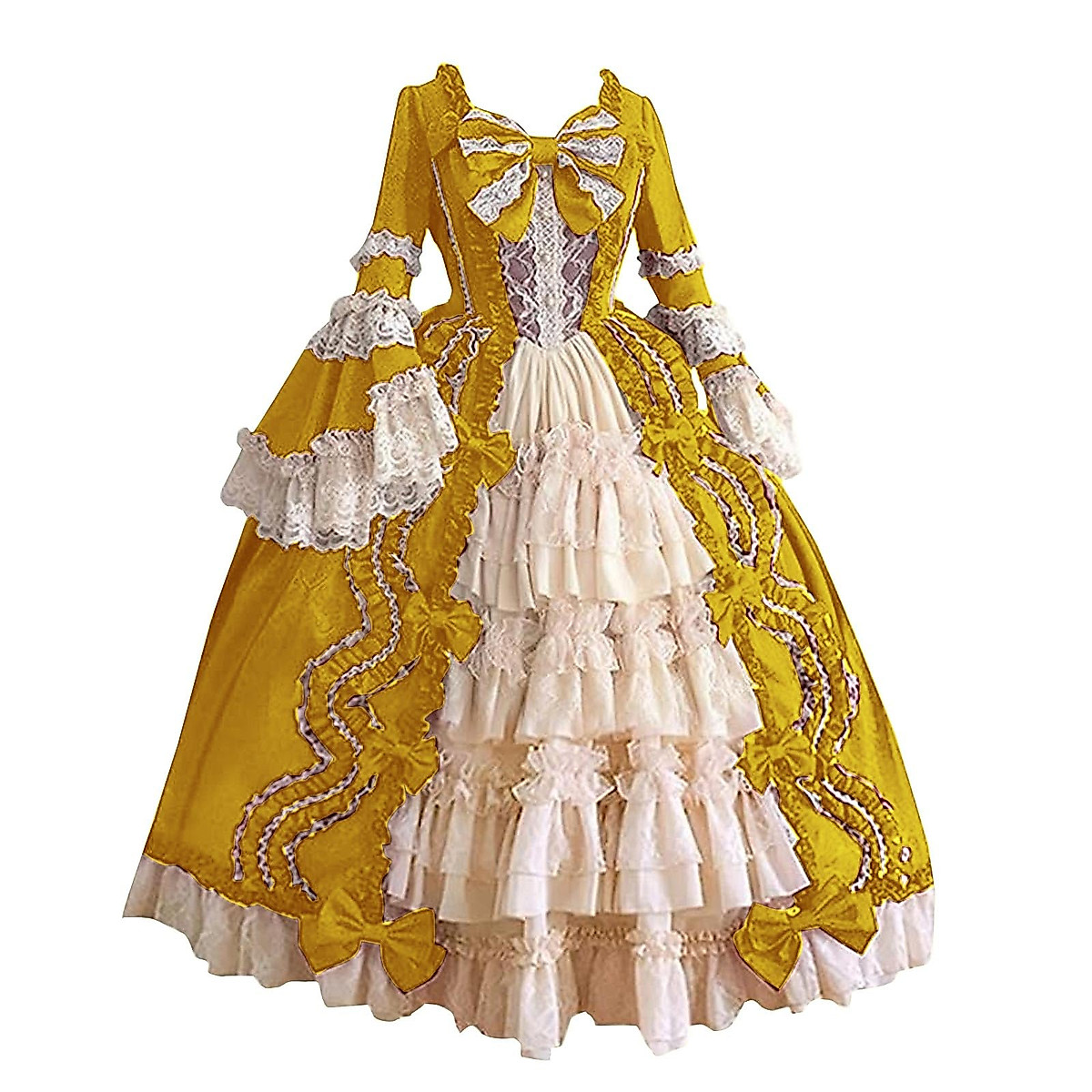 anuyalue Masquerade Dress Renaissance Dress Women Bell Sleeve Lolita Dresses Victorian Masquerade Ball Gown Fluffy Princess Cosplay Costumes Junior Dresses