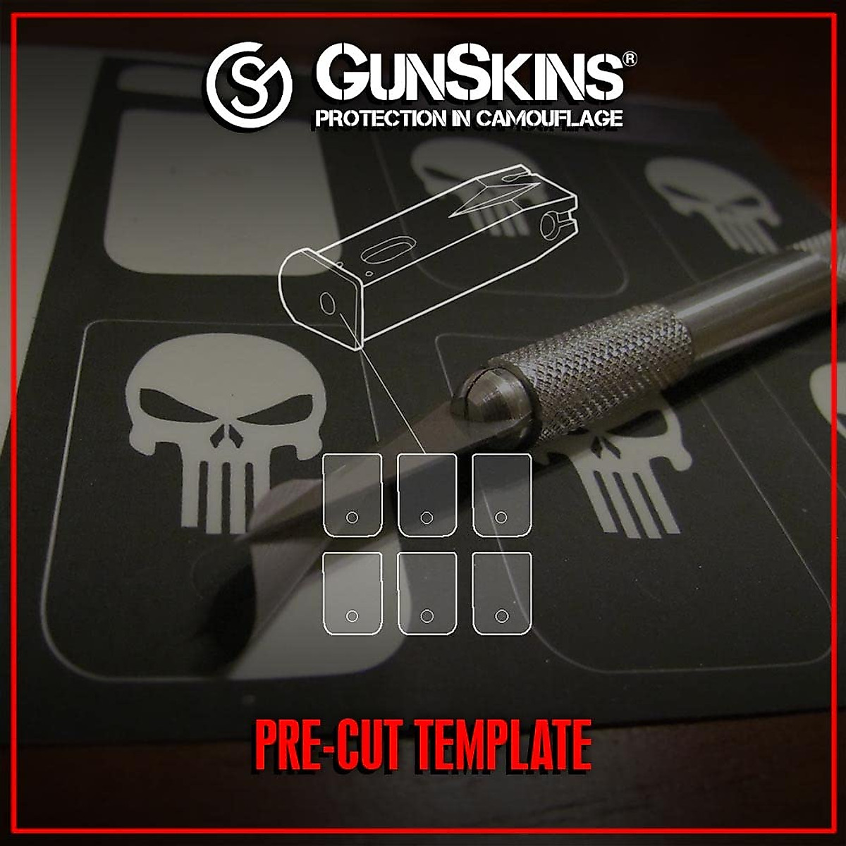 GunSkins Pistol Mag Skins - 6 Pack - Compatible with Airsoft AEG BB Gun - Vinyl Decals - Easy to Install - 100% Waterproof - Made in USA - GS America