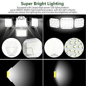 Awaydark Solar Lights Outdoor Motion Sensor Flood Light - Solar Powered Security Lights Outside Waterproof with 4 Lighting Mode Indoor Lights for House - Led Wall Light with Remote & Cord