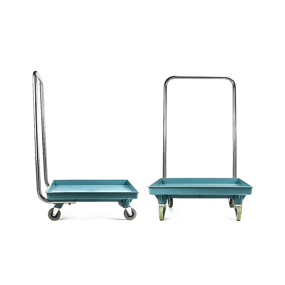 QWORK Warewashing Rack Dolly, 2 Pack, 21.26" x 21.26" x 34.65", 200 Lbs Load Capacity, with Detachable Handle and 4 Swivel Casters, 1 Pack