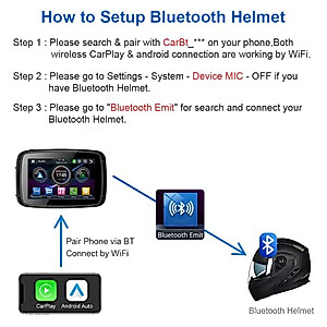 IYING Wireless CarPlay Wireless Android Auto Touchscreen for Motorcycle, Waterproof 5 Inch Touch Screen Device GPS Navigation via CarPlay/Android Auto for Motorbike, Dual Bluetooth