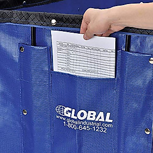 GLOBAL INDUSTRIAL Vinyl Basket Bulk Truck, 24 Bushel, Blue, 53-1/4 inchL x 36-1/4 inchW x 30-1/2 inchH