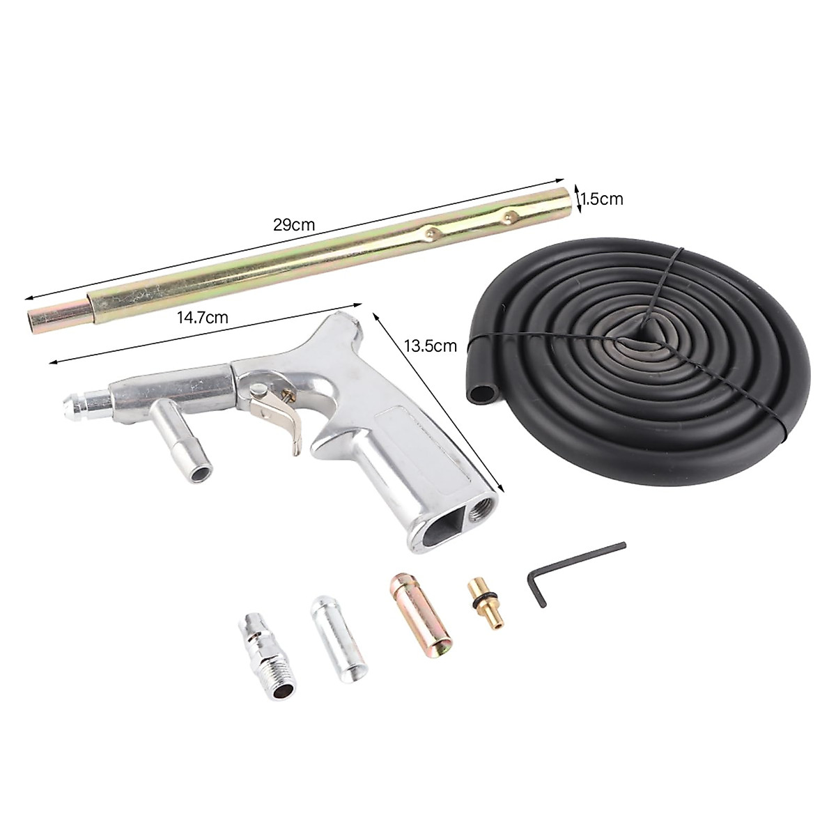 Air Sand Blaster Gun 1/4" Sand Blasting Nozzle Gun Feed Sandblast Kit Portable Speed Blaster Tool for Sandblasting Cabinet Abrasive Media Blaster 60-120PSI