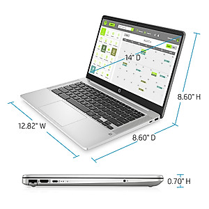 HP 2020 Flagship 14 Chromebook Laptop Computer 14" HD SVA Anti-Glare Display Intel Celeron N5000 Processor 4GB DDR4 64GB eMMC Backlit WiFi Webcam Chrome OS