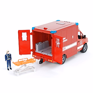 Bruder 02539 MB Sprinter Paramedic with Fireman, Integrated Light & Sound Module