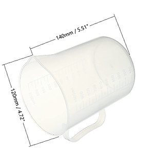 Aicosineg 2Pcs Measuring Cups 1000ml Plastic Graduated Cups PP Plastic Graduated Beaker Measuring Pitcher Pour Cup Liquid Measuring Mixing Cups Plastic Measuring Cup with Handle for Lab Science