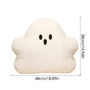 GEUGECY Ghost Plush Toy, Cute Ghost Plush Pillow, Soft Ghost Stuffed Animal Plush Ghost Plushies, Halloween Ghost Hugging Pillow, Halloween Plush Toys for Sofa Couch Bed Car Home Party Decoration
