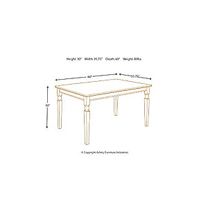 Signature Design by Ashley Owingsville Rustic Farmhouse Dining Room Table, Black & Brown