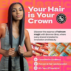 Bronner Bros BB Pine Tar Super Gro Conditioning Temple & Scalp Treatment for Dandruff - Soothes Dry, Itchy Scalp, Moisturizer & Deep Conditioner - With Pine Tar, Salicylic Acid & Lanolin - 6 oz