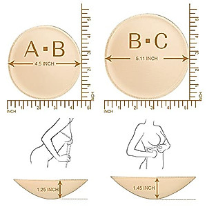 URSMART 6 Pairs Round Bra Inserts Pads, Removable and washable Bra Cups Inserts for Bikinis Top Swimsuit Sport Bra (Ａ/B Beige)