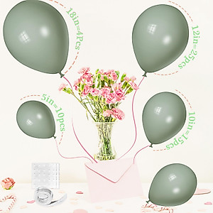 Pale Green Balloons, Scmdoti Light Green Balloons Different Sizes 18 12 10 5 Inches, Green Balloon Garland Arch for Safari Party Birthday Baby Shower Bridal Shower Spring Decorations(Pale Green)