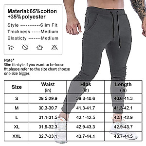 Wangdo Men's Slim Joggers Gym Workout Pants,Sport Training Tapered Sweatpants,Casual Athletics Joggers for Running (Dark Grey-XXL)