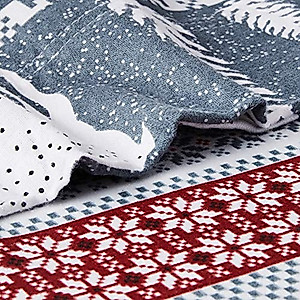 Tribeca Living WIRE170SHEETQU Winter Reindeer Flannel Deep Pocket Sheet Set, 3pieces, Queen