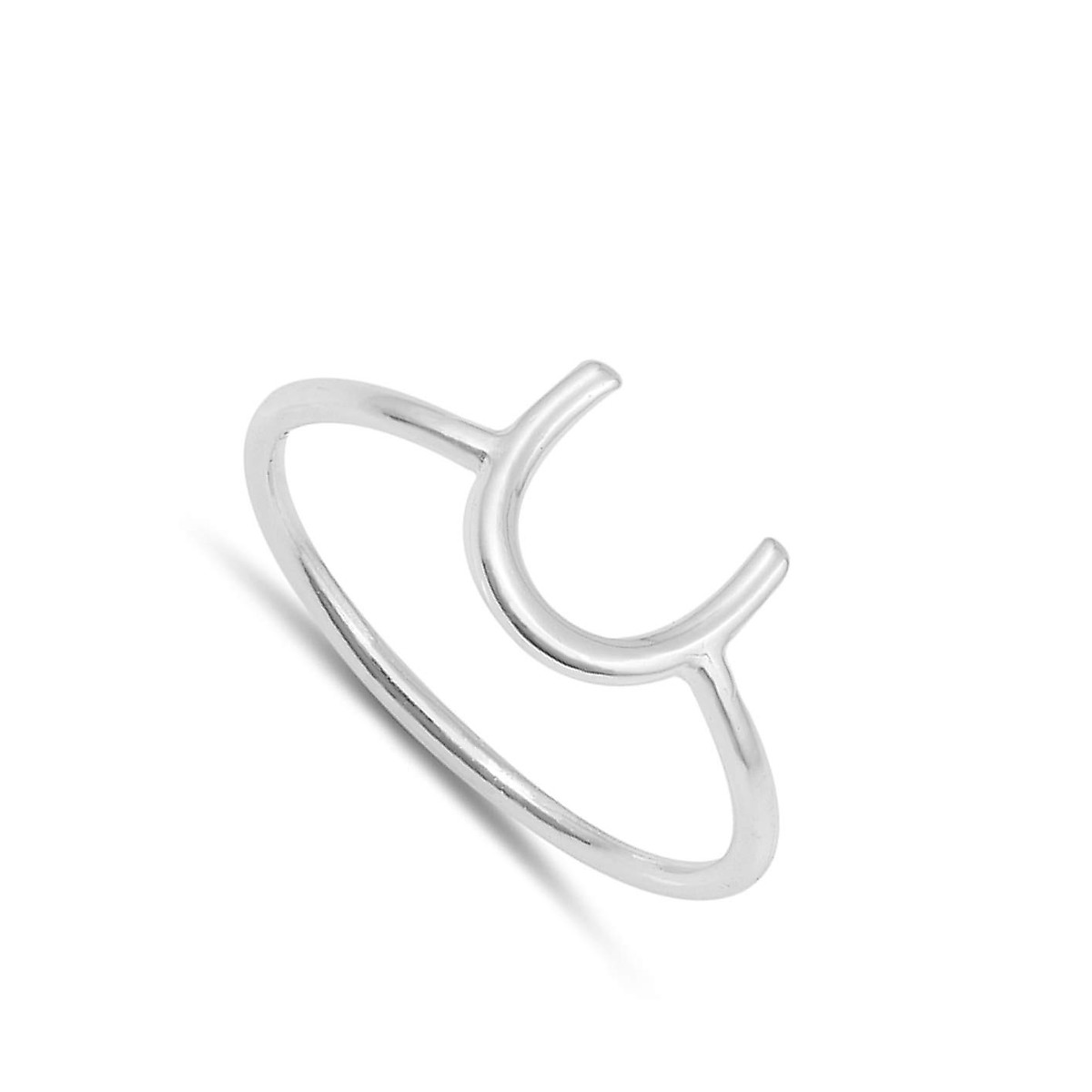 Horseshoe Good Luck Dainty Simple Fun Ring .925 Sterling Silver Band Size 4