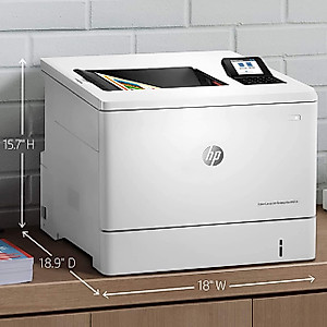 HP Laserjet Enterprise M554dn Print only Wired Color Laser Printer for Home Office, 2.7" Touchscreen, 600 x 600 dpi, 35 ppm, Automatic Duplex Printing, Ethernet, White, Cbmou Printer Cable