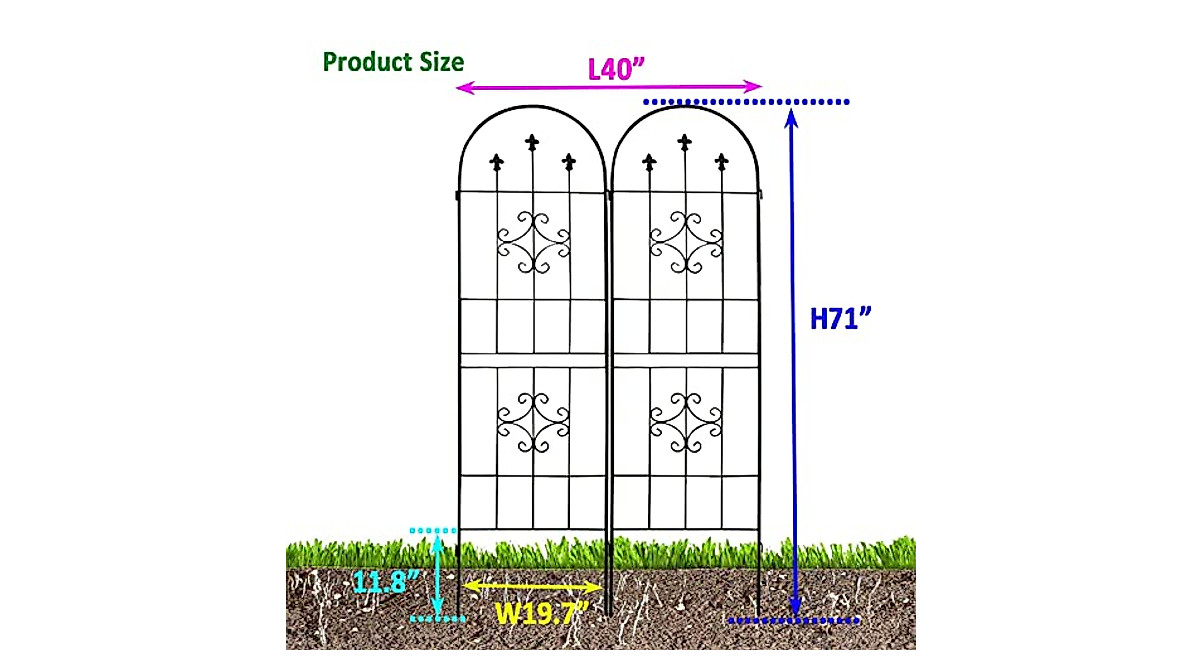 eLeGreen Metal Garden Trellis 2 Pack for Climbing Plants | Durable ...