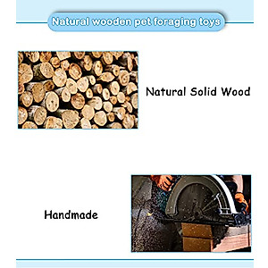 MUYG Wooden Hamster Foraging Toys,Enrichment Foraging Toy Guinea Pig Interactive Hide Treats Puzzle Snuffle Game Small Animal Chew Toys for Chinchilla Rat Bunny Hedgehog Gerbils