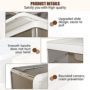 SNSLXH 24Qt, Upgrade Large Stackable Storage Bins, Foldable Closet Organizers Storage Box, Drawer Organizers for Clothes, 4 Pack with 2 Lids