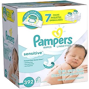 Pampers Sensitive Baby Wipes - Unscented - 392 ct
