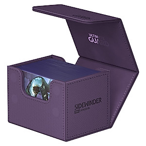 Ultimate Guard Sidewinder 100+, Deck Box for 100 Double-Sleeved TCG Cards, Purple, Magnetic Closure & Microfiber Inner Lining for Secure Storage