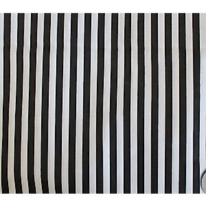 Polycotton Fabric Printed Stripe Black / 60" Wide/Sold by The Yard