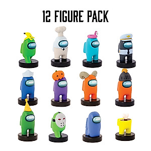 Among Us Stamps for Kids | 12 Among Us Toys Out of 16 Collectibles in 1 Box | Among Us Merch Incl. Mini Toys Like The Peeled, The Unbearable, The Dead Body, and The Ghost