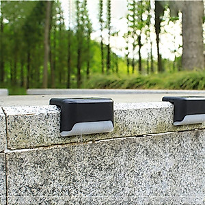 6pcs Waterproof Outdoor Solar Deck Lights, LED Outdoor Step Lights Waterproof Garden Lamps, Home Decorative Wall Mount Lamps