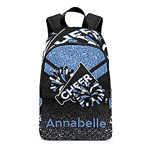 Yeshop Cheerleader Blue Personalized Backpack for Teen Boys Girls,Custom Travel Backpack Bag Gift