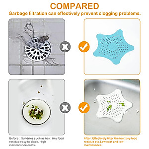 4 Pack Hair Catcher Shower Drain Hair Catcher Drain Cover Bathtub Drain Cover Silicone Hair Stopper for Shower Drain with Suction Cup, Easy to Install and Clean, Suit for Bathroom, Bathtub, Kitchen