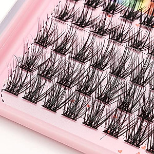 Bodermincer Lashes Clusters 10-12-14-16mm Mixed Lashes Extension Kit lashes clusters Lashes Wispy Eyelash Extension Individual Eyelash Bunche (10-12-14-16mm Mixed)