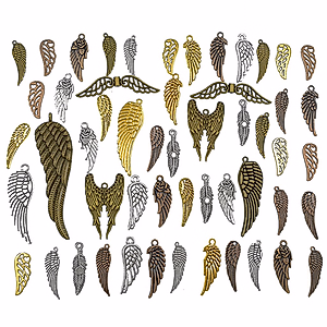 100 Grams Assorted Feather And Wing Punk Steampunk Charm Pendant Connector for DIY Necklace Bracelet Jewelry Making Findings