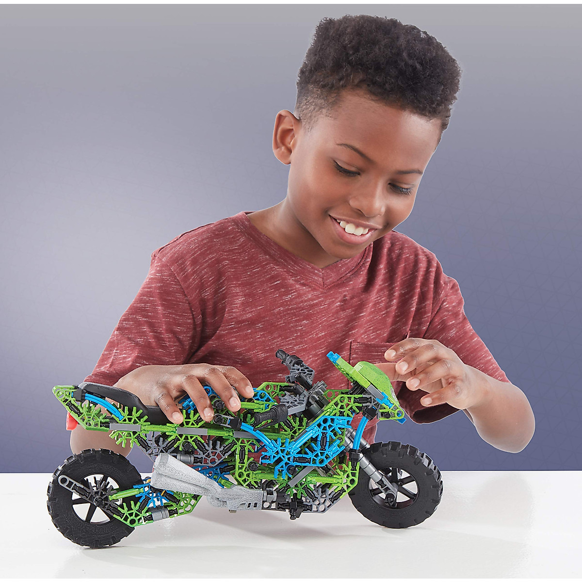 K'NEX Mega Motorcycle Building Set - Ages 9+ - 456 Parts - Working Suspension, Authentic Replica Model, Advanced Stem Building Toy for Boys & Girls - 14.5" L X 6" H