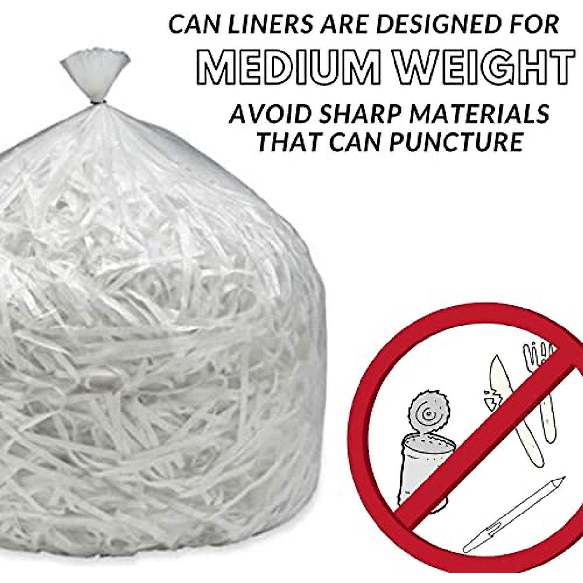 TYPLASTICS Trash Can Liners Bag - Wholesale 1000 Count Garbage Bags on Perforated Roll 10-15 Gallon 24" X 33"