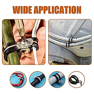ISPINNER 36pcs 3/8 Inch Stainless Steel Cable Clamp, Rubber Cushioned Insulated Clamp, Metal Clamp, Tube Holder for Tube, Pipe or Wire Cord Installation (3/8 Inch)