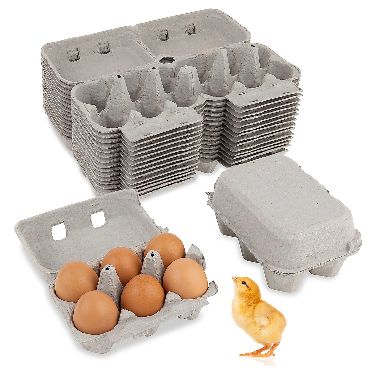 Stock Your Home Split Apart Egg Cartons (15 Pack) - One Dozen Egg Cartons - Splits in Half Dozen Egg Cartons - Holds 180 Total Eggs - Eco-Friendly Egg Containers - 30 Labels for Writing Sell by Date