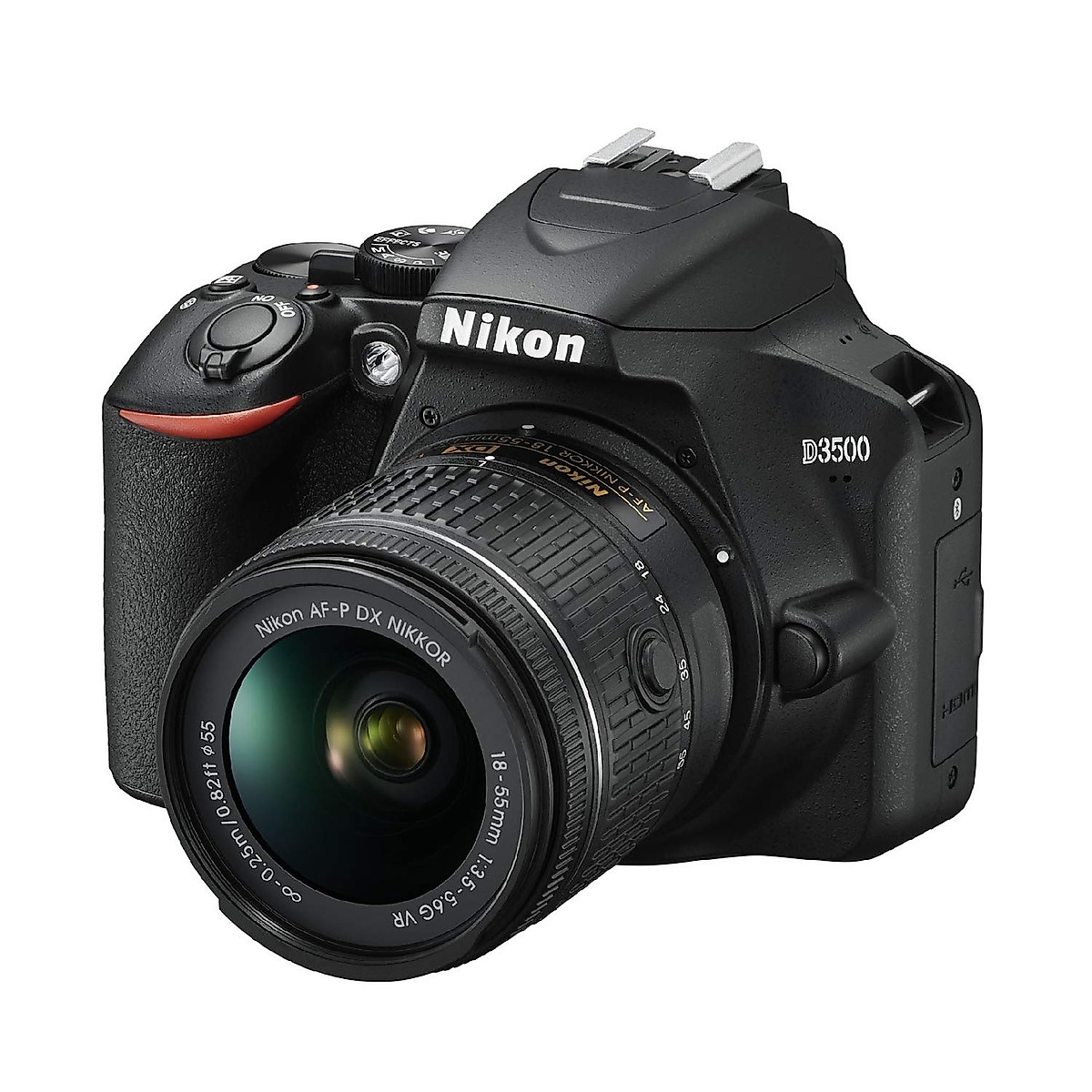 Nikon D3500 DSLR Camera with AF-P DX NIKKOR 18-55mm f/3.5-5.6G VR Lens- Bundle with DSLR Case, 32GB Card, Flash, Filters, Accessories