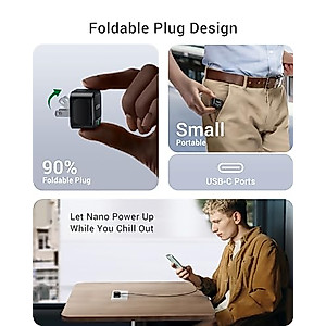 20W USB C Charger Block, 2-Pack MOKiN GaN+ Fast Charging with Foldable Plug, PD 3.0 Type C Power Delivery Charging Block for iPhone 15/15 Pro/15 Plus/15 Pro Max, Galaxy S22, Pixel 8, iPad Pro.