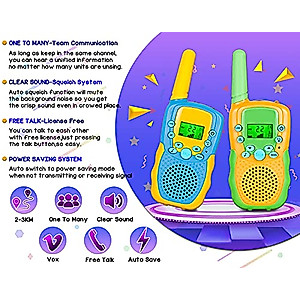 LOOIKOOS Walkie Talkies for Kids, 3 KMs Long Range Walky Talky Radio Kid Toy Gifts for Boys and Girls 3 Pack