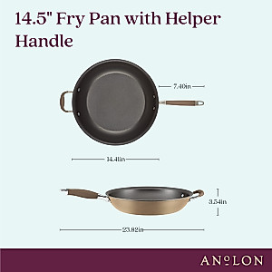 Anolon Advanced Home Hard Anodized Nonstick Frying Pan/Skillet with Helper Handle, 14.5 Inch - Bronze