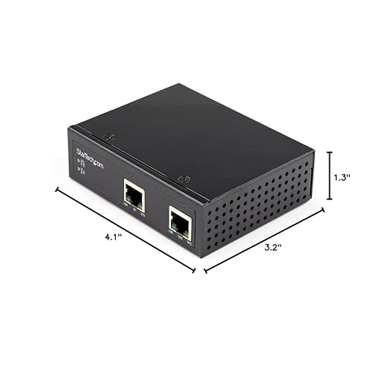 StarTech.com Industrial Single Port Gigabit PoE Extender - 60W 802.3bt PoE/PoE+/ PoE++ - 100m/ 330ft - Power Over Ethernet Network Range Extender - IP-30 - -40C to +75C, TAA