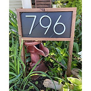 White Mailbox Numbers for Outside - 5 Inch Modern Floating House Numbers for Outside, Creats Attractive Interesting Shadows, High Gloss Number 6
