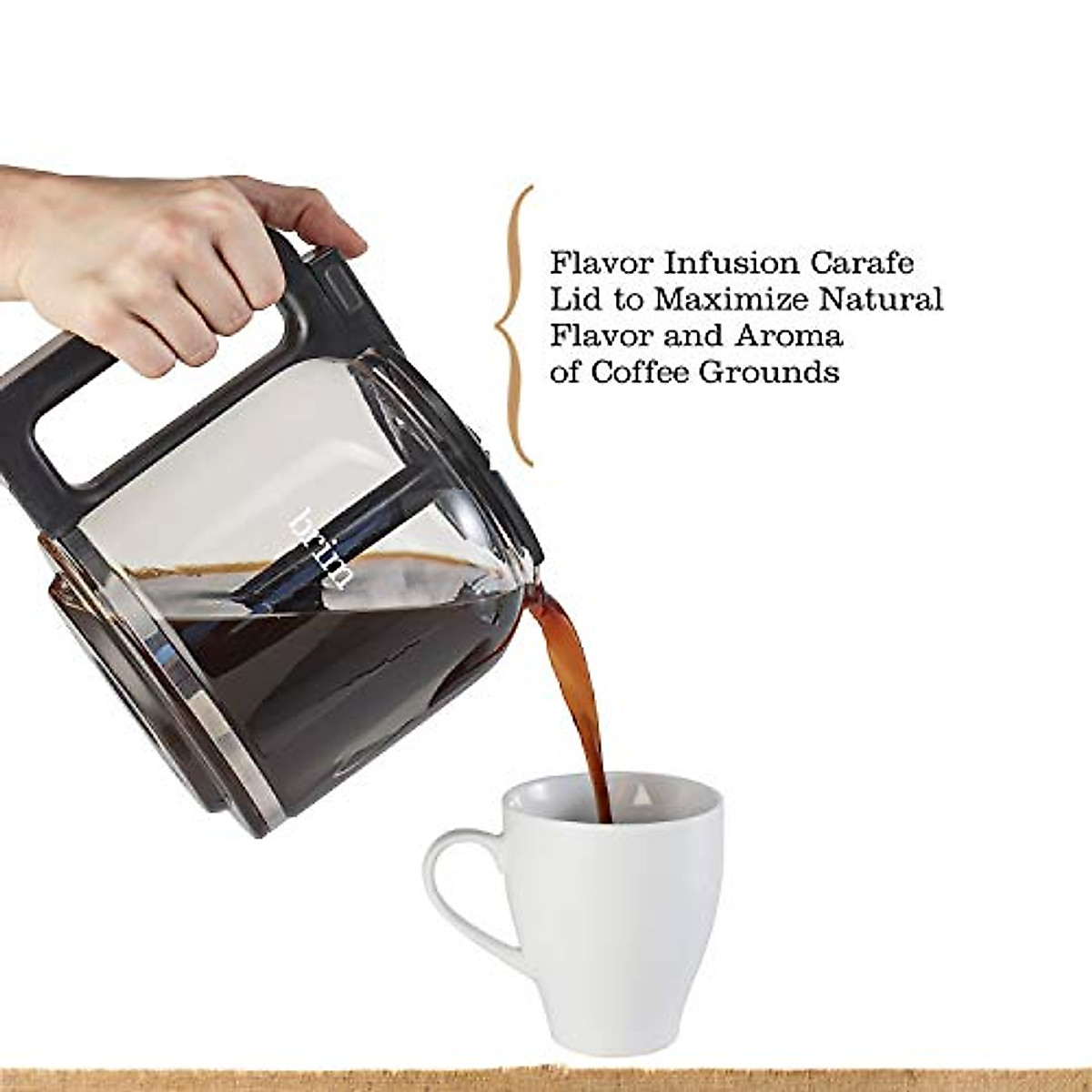 Brim Trio Multibrew System, 12 Cup Programmable Coffee Maker, Brews a 6oz Cup of Coffee in 1-2 Minutes, Convenient Variable Brew Size, K-Cup Compatible, Stainless Steel/Black