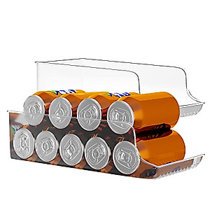 Anawin Refrigerator Organizer, 2 PCS a Set Fridge Organizer Bins for Refrigerator, Clear Plastic Canned Food Pantry Storage Rack for Freezer, Kitchen, Countertops, Cabinets, Soda Can Organizer