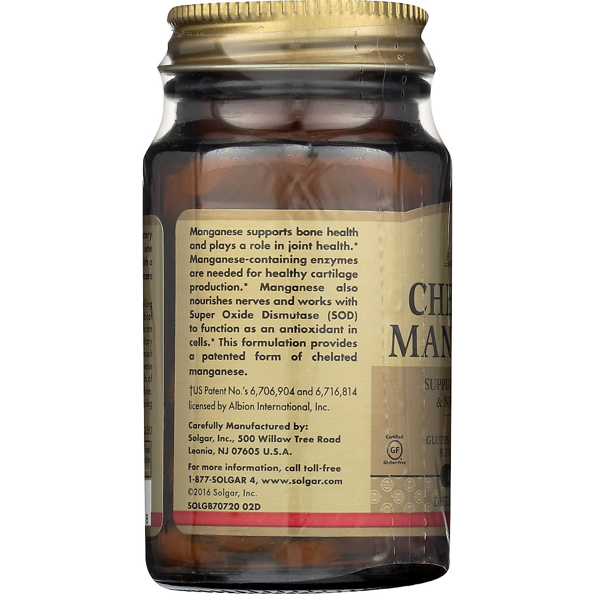 Solgar Chelated Manganese Tablets, 100 Tabs