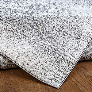 Antep Rugs Florida Collection Distressed Modern Abstract Polypropylene Indoor Area Rug (Grey, 8' x 10')