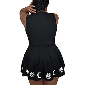 Littleforbig Cotton Romper Onesie Pajamas Bodysuit - Luna Onesie Skirt Set S Black