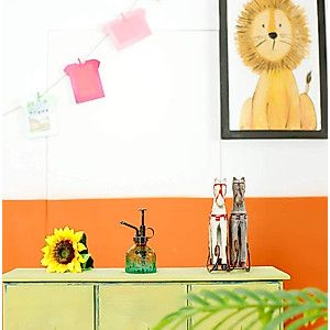 Hniuyun Glass Plant Mister Spray Bottle, 6.4 All Vintage Plant Spritzer Watering Can, Bronze Plastic Top Pump, Plant Mister Glass Watering Garden Tool (Yellow Green Gradient)