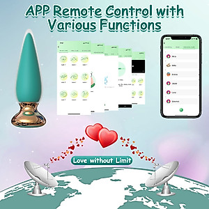 App & Remote Control Anal Butt Vibrator Prostate Massager, 9 Classic Vibrating Modes G-Spot Vibrator Rechargeable APP Control Anal Plug Vibrator Adult Sex Toys for Men & Couple