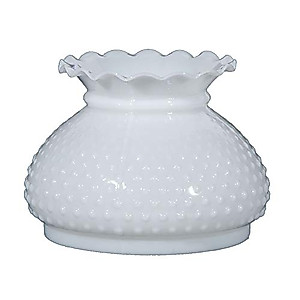 B&P Lamp 7 Inch White Cased Glass Hobnail Student Shade