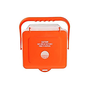 Busch Systems 5 Pack Battery Recycler - Indoor E-Waste Recycling Bin - Orange/Natural